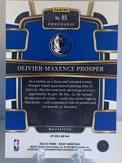 2023-24 SELECT BLUE Prizm Concourse Olivier-Maxence recrue Prosper EUR 0,92 - PicClick FR