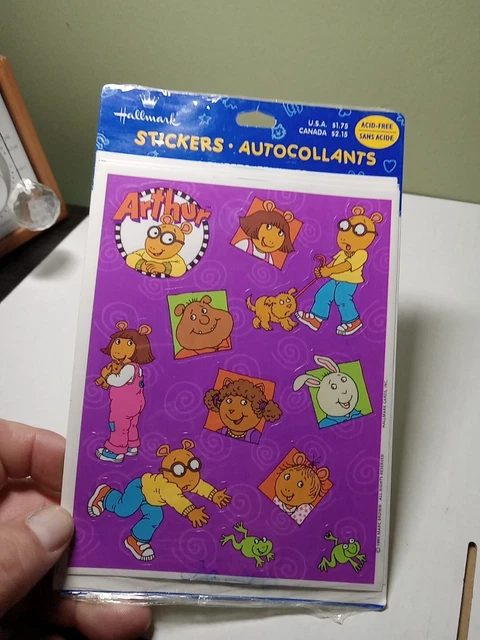NEW ARTHUR PBS Kids Sticker Pack 4 Sheets Vintage Hallmark Marc Brown ...