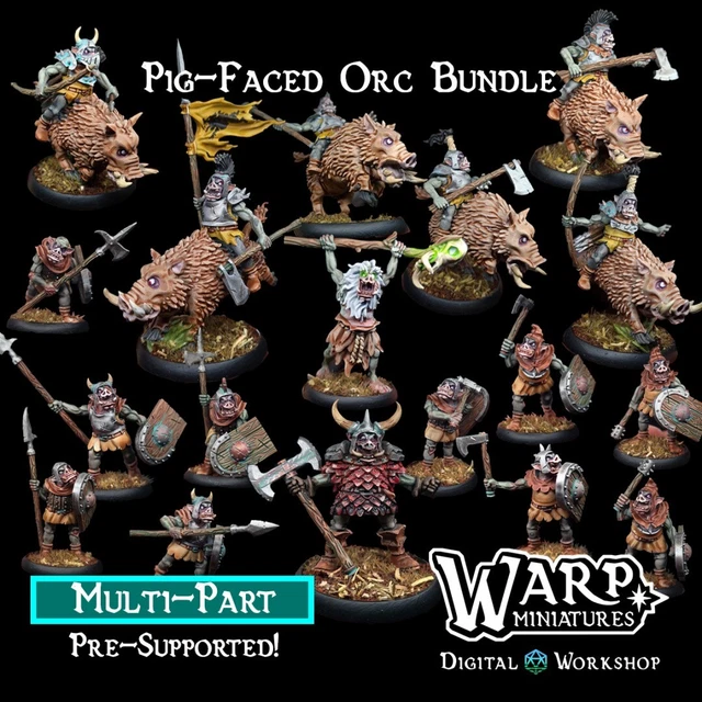 PIG-FACED ORC BUNDLE(X18)/DUNGEONS and Dragons/LOTR/Wargaming/Warp Miniatures $34.99 - PicClick CA