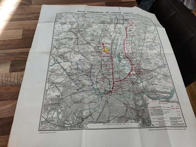 LONDON MAP 1905 London Traffic , Electricity,Railway ,Chraring Cross £ ...