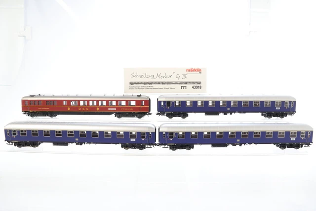 H0 MÄRKLIN 43918 DB Schnellzugwagen Set F-Zug 4 Merkur AC OVP N15 EUR ...