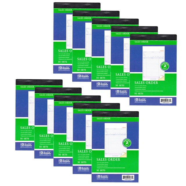 NEUF 50 SET Facture Forme Reçu Carnet Ventes Ordre Autocopiant Pièce 2 ...