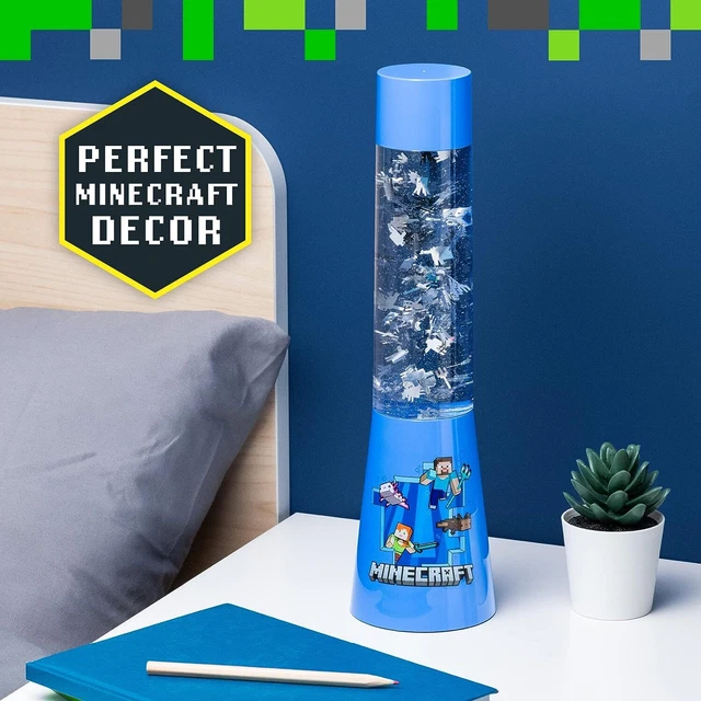 MINECRAFT PLASTIC FLOW Lava Lamp Rocket Gaming Glitter Motion Kids ...
