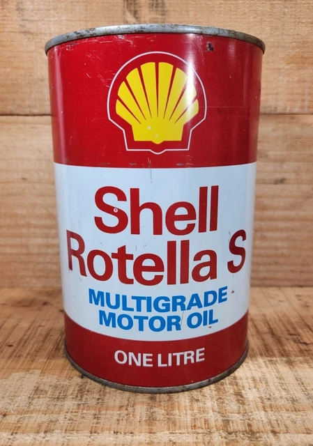 SHELL ROTELLA S Motor Oil Tin Can Full Canada 1 Litre Vintage $59.99 ...
