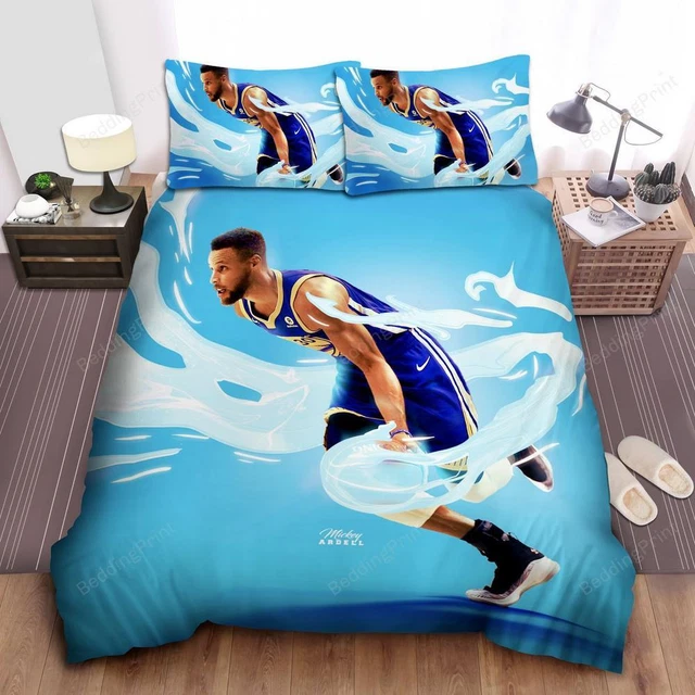 GOLDEN STATE WARRIORS Stephen Curry Dribbling Digital Quilt Duvet Cover ...