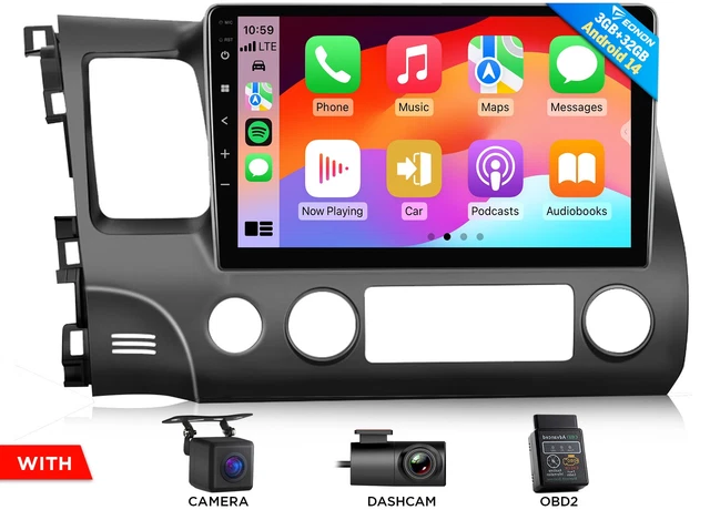 ANDROID 14 10.1& Car Stereo Radio CarPlay Head Unit WiFi GPS DSP for ...