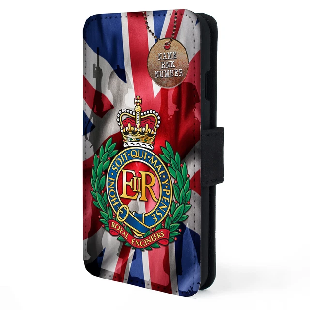 PERSONALISED ROYAL ENGINEERS iPhone Case Military Flip Phone Cover Army ...
