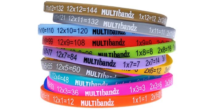 MULTIBANDZ LEARN MATHS Times Table Wristband Education Aid Bracelet ...