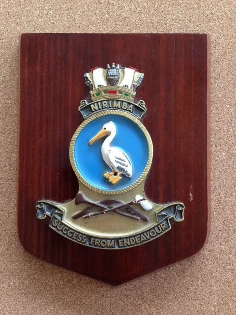 ROYAL AUSTRALIAN NAVY SHIPS PLAQUE CREST HMAS NIRIMBA - 1960s/1970s ERA ...
