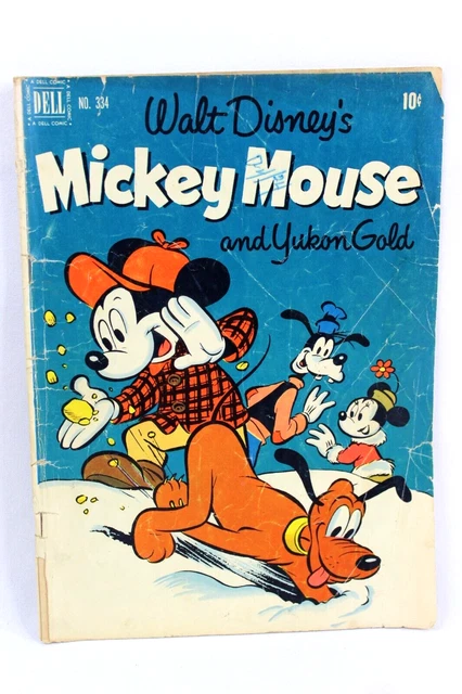 FOUR-COLOR #334 WALT Disney Mickey Mouse and Yukon Gold 1951 Dell ...