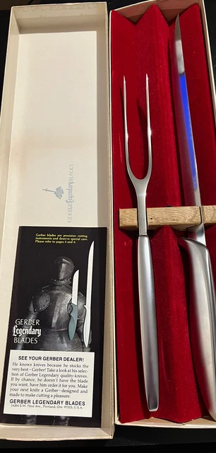 VINTAGE GERBER LEGENDARY Blades Carving Set Balmung Knife Siegfried ...