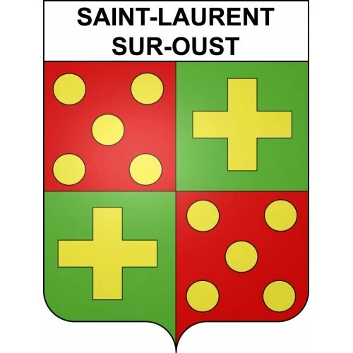 SAINT-LAURENT-SUR-OUST 56 VILLE sticker blason écusson autocollant adhésif EUR 6,99 - PicClick FR