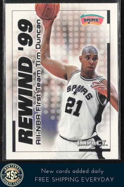 TIM DUNCAN 1999-00 SkyBox Impact Rewind '99 #16 RN San Antonio Spurs ...