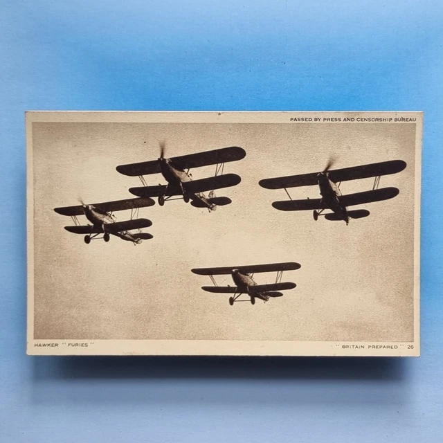 WW2 AIRCRAFT POSTCARD C1940 RAF Hawker Fury Biplane Fighter £7.95 ...