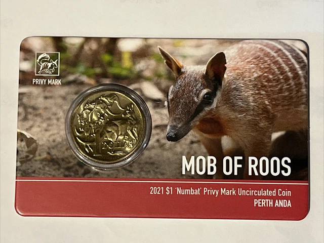 2021 KANGAROO PRIVYMARK Numbat ($1) Dollar Australian ANDA Perth Mob Roos (RAM) $45.00 - PicClick AU