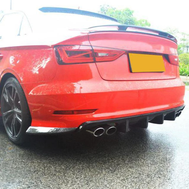 RS STYLE CARBON Fibre Rear Diffuser for Audi A3 S Line S3 Saloon 13-15 ...