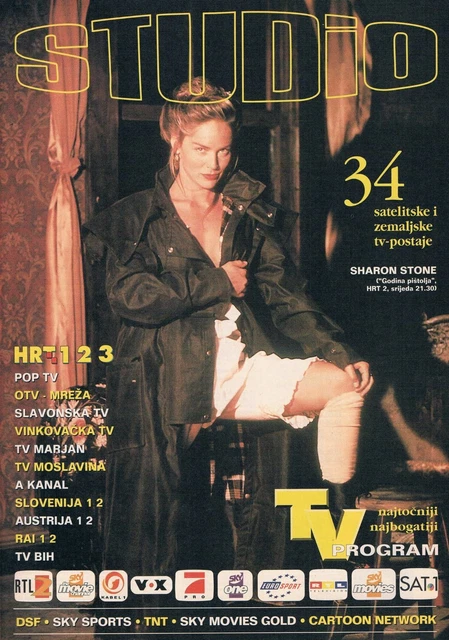 STUDIO #86 1998 Vintage CROATIAN TV PROGRAM MAGAZINE cover SHARON STONE ...