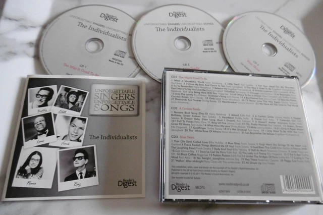 READERS DIGEST UNFORGETTABLE Singers & Songs Individualists 3 Cd ...