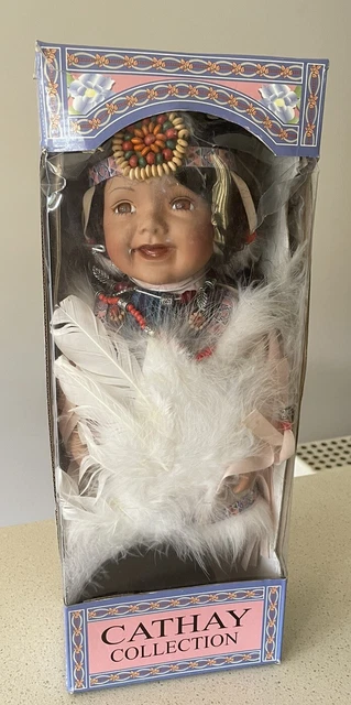 CATHAY COLLECTION PORCELAIN Sara Native Doll Wings 16". No. 84 With ...