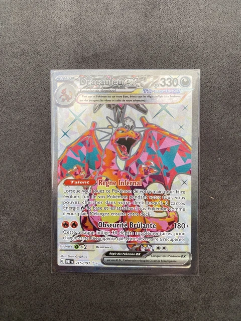 CARTE POKEMON DRACAUFEU Ex 215/197 Ev03 Flammes Obsidiennes EUR 90,00 ...