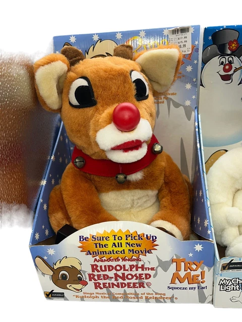 VINTAGE GEMMY RUDOLPH The Red Nosed Reindeer & Frosty Animated Plush ...