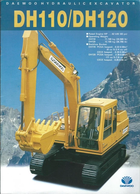 EQUIPMENT BROCHURE - Daewoo - DH110 DH120 - Hydraulic Excavator - c1987 ...