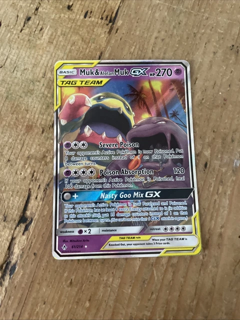 POKÉMON TCG MUK & Alolan Muk Tag Team GX Unbroken Bonds Card £16.13 ...