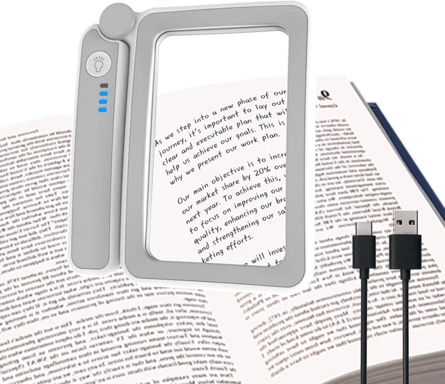 LESELUPE MIT LICHT Groß 4X Lupe Handlupe Senioren 10LEDs ...