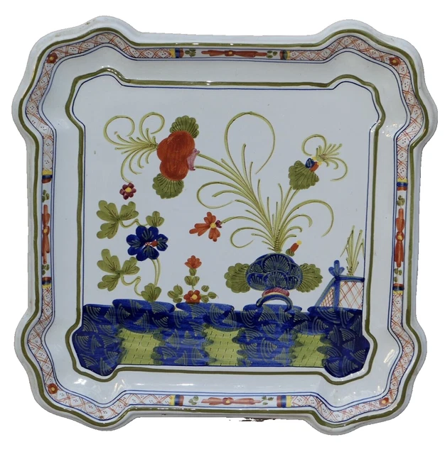 CACF FAENZA GAROFANO Blue Carnation Großes Tablett 29,5 x 29,5 cm TOP ...
