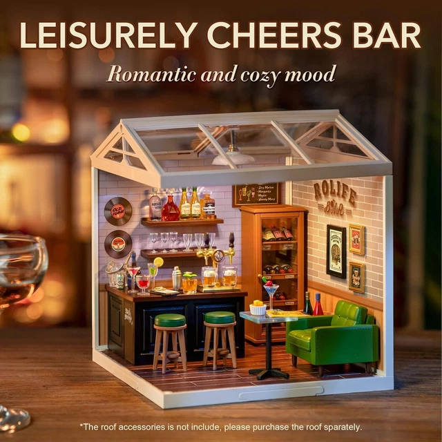 ROLIFE LEISURELY CHEERS Bar DIY Miniature House Building Set Toys with ...