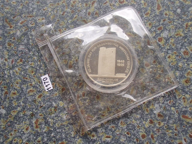 DDR 10 MARK Gedenkmünze PP 1989 RGW Gebäude Moskau 40 Jahre Rat proof ...