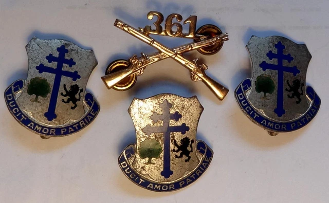 WW11 US ARMY 361st REGIMENT CREST & INFANTRY INSIGNIA £14.99 - PicClick UK