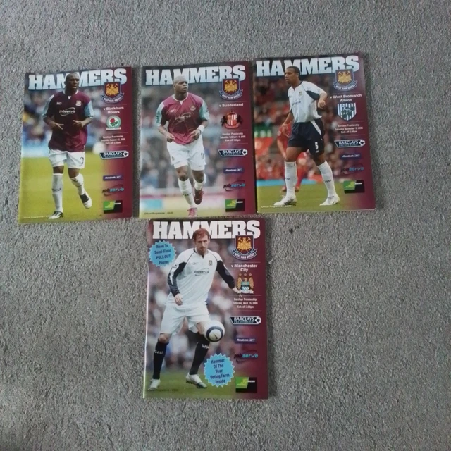WEST HAM UNITED Match Day Programmes 2005/06 Season (x4) £2.99 ...
