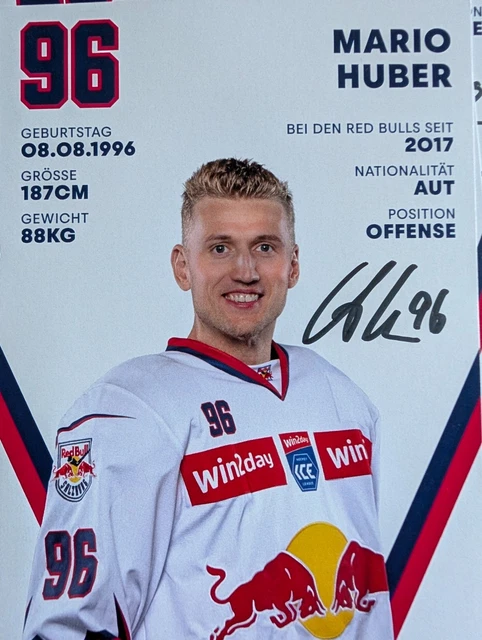 EC RED BULL Salzburg 2025/26 Autogrammkarte Eishockey DEL Mario Huber ...