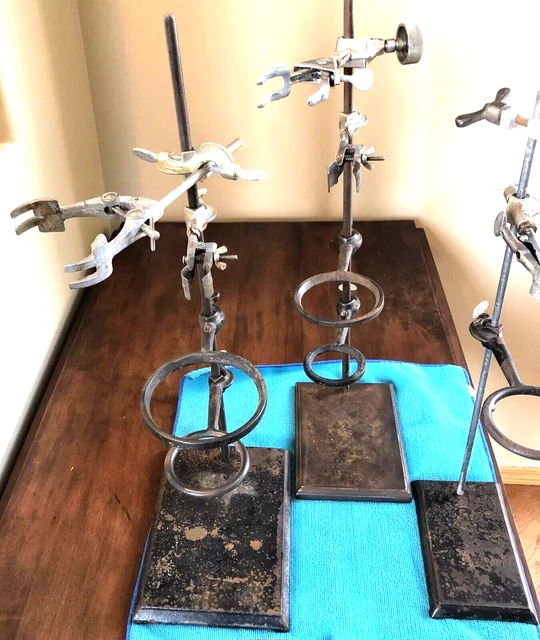 ANTIQUE SCIENCE MEDICAL Chemistry Experiment Lab Clamp Holder Beaker ...