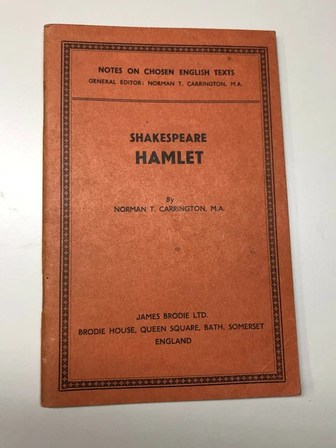 SHAKESPEARE: HAMLET BY Norman Carrington - Pub: Brodie - c1954 ...