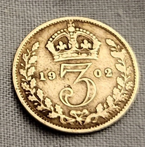SOLID SILVER OLD Three pence 1902 Year Man Utd was Founded Vintage Coin ...