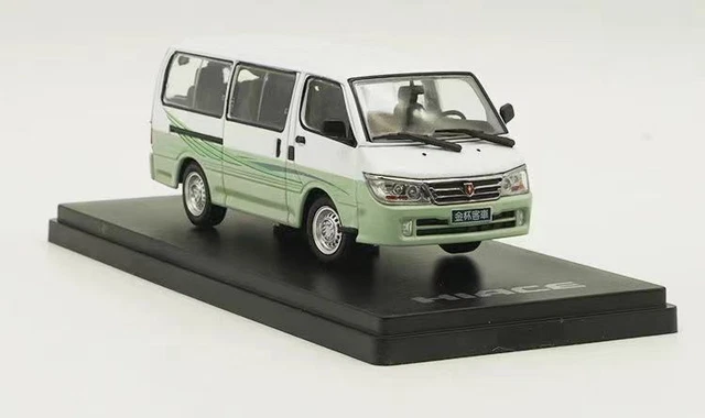 TOYOTA HIACE VAN Box MPV Diecast Metal Model Car Police/White green 1/ ...