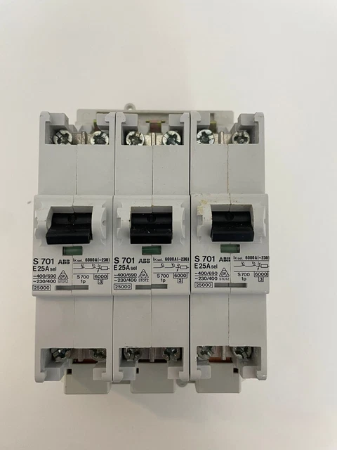 ABB SLS 25A, S701-E25, 3stk mit Trägerplatte / 170 EUR 39,99 - PicClick DE