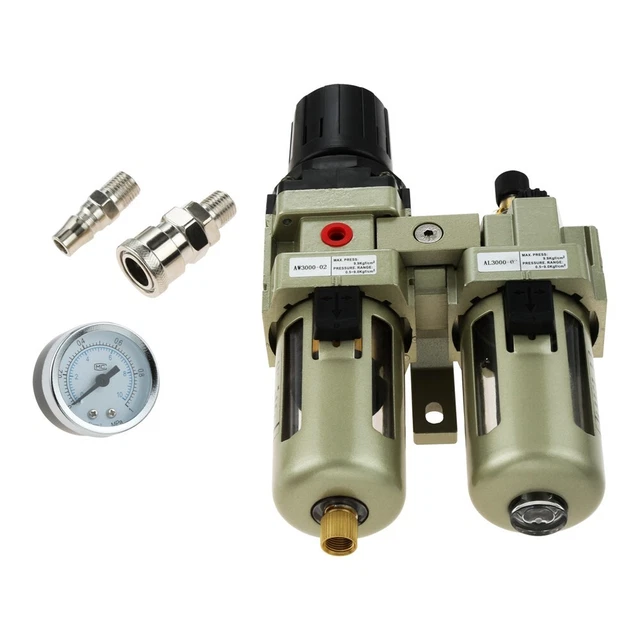 OIL WATER AIR Regulator Water Separator Filter Compressor with Pressure ...