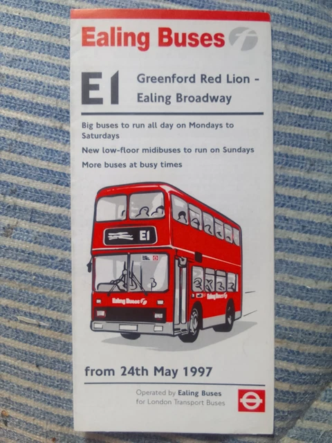 LONDON BUS TIMETABLE Leaflet Route E1 £2.00 - PicClick UK