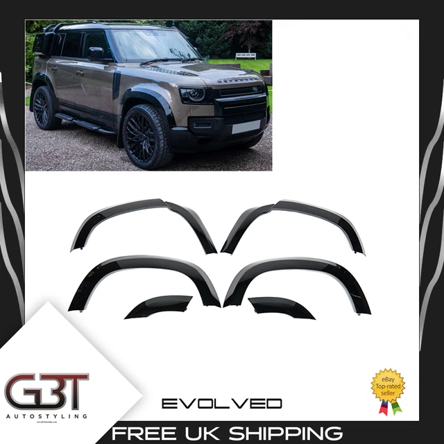 FOR LAND ROVER Defender 110 2020+ Wheel Arch Kit Gloss Black Wide Body ...