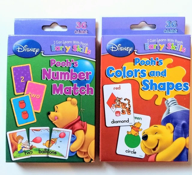 DISNEY LEARN WITH Pooh Early Skills Flash Cards - Number Match Colors ...