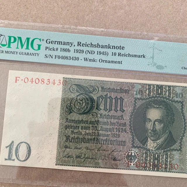 REICHSBANKNOTE GERMANY BANKNOTE WW2 Era Note PMG 64 German Currency ...