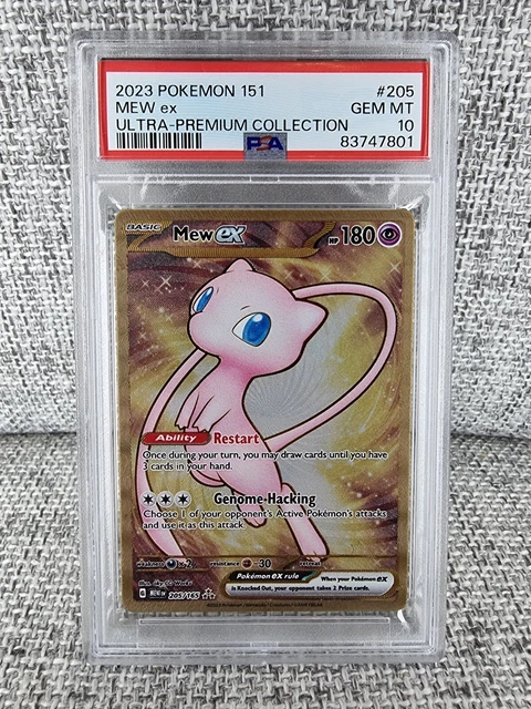 PSA 10 MEW ex 205/165 Metal Gold 151 Ultra Premium Graded Pokemon Card ...