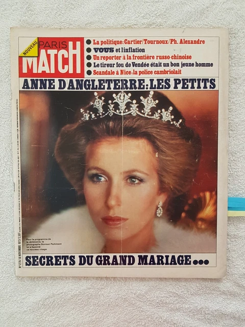 PARIS MATCH N°1279 10/11/73 Anne D'angleterre Birkin Caroline De Monaco ...