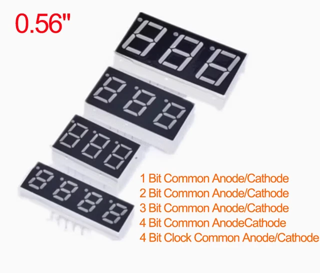 LED SEGMENT DISPLAY Digital Tube 0.56" Common Anode/Cathode1/2/3/4Bit ...