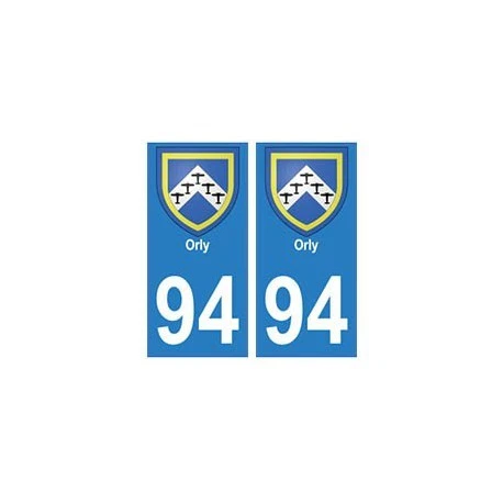94 ORLY BLASON autocollant sticker plaque immatriculation ville ...