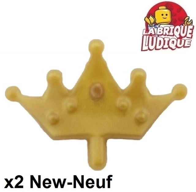 LEGO 2X MINIFIG couronne crown Tiara tiare reine roi or doré/pearl gold ...