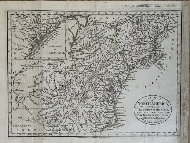 1782 MAP OF British Colonial North America Original Antique Map by John ...